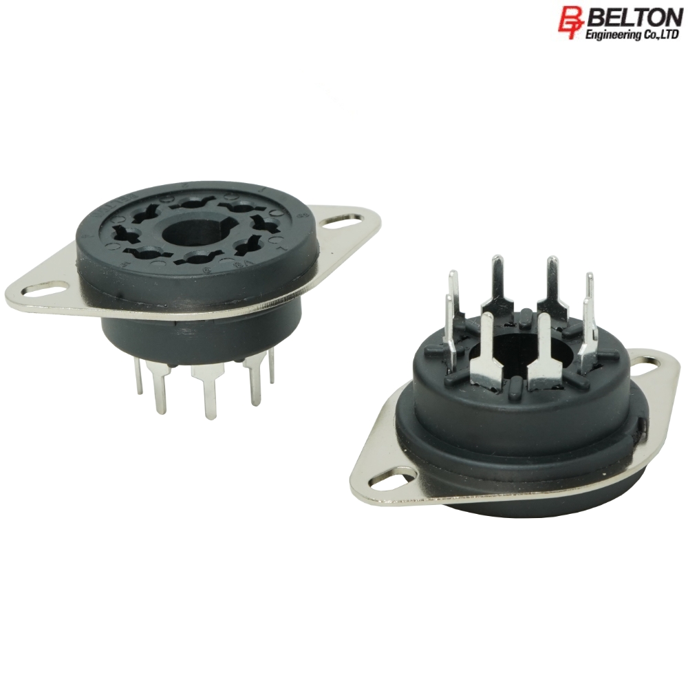 VTB8-PTS: Belton Octal valve base, tin plated, PCB mount | HIFICollective