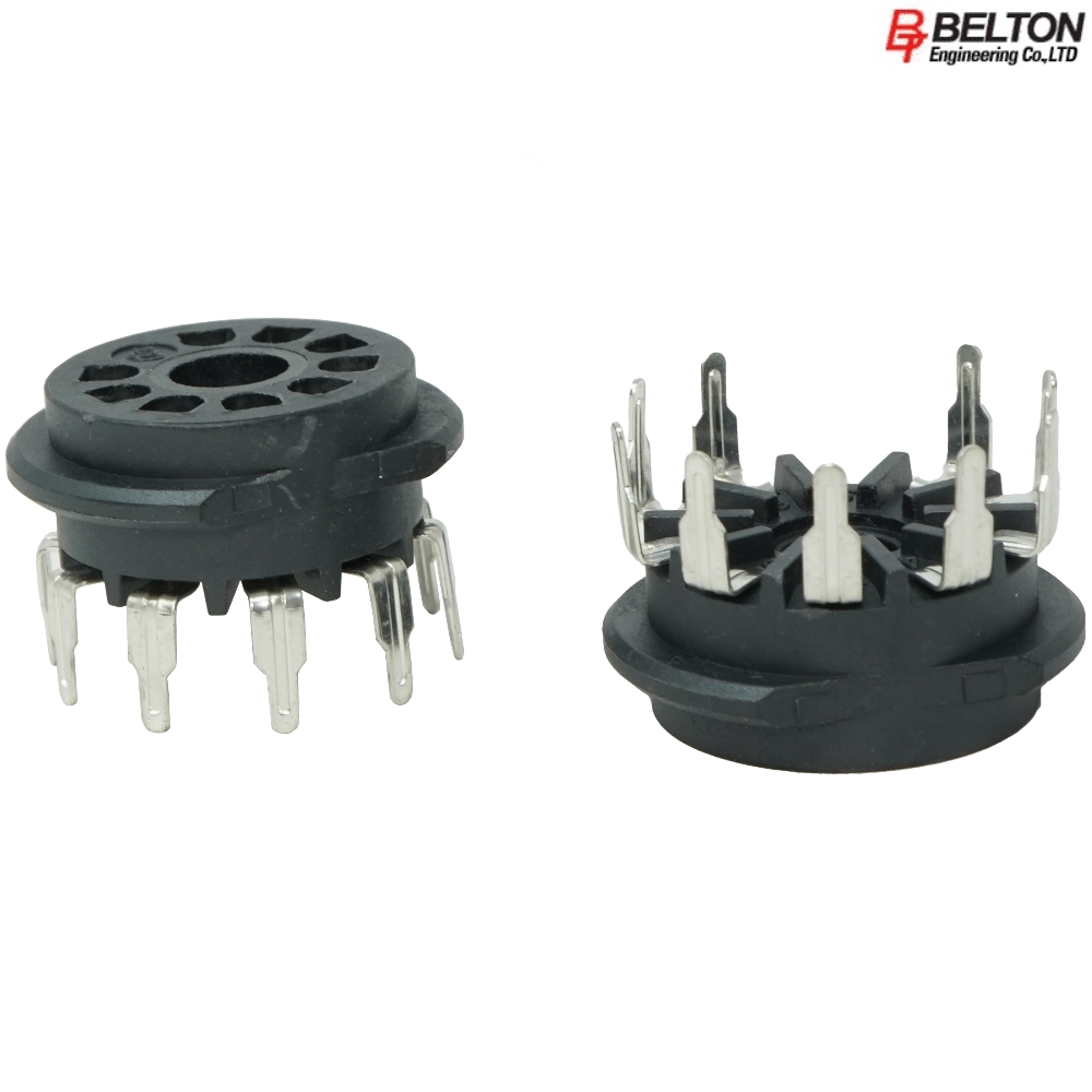 VTB9-PT: Belton B9A 9-pin valve base, PCB mount, tin plated ...
