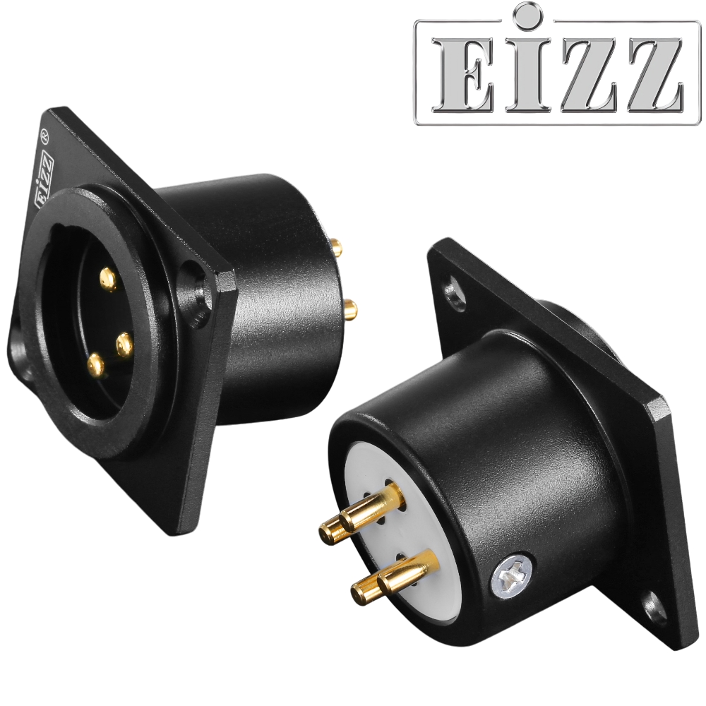 EIZZ EZ-108M XLR Socket, Male, Gold Plated | HIFICollective