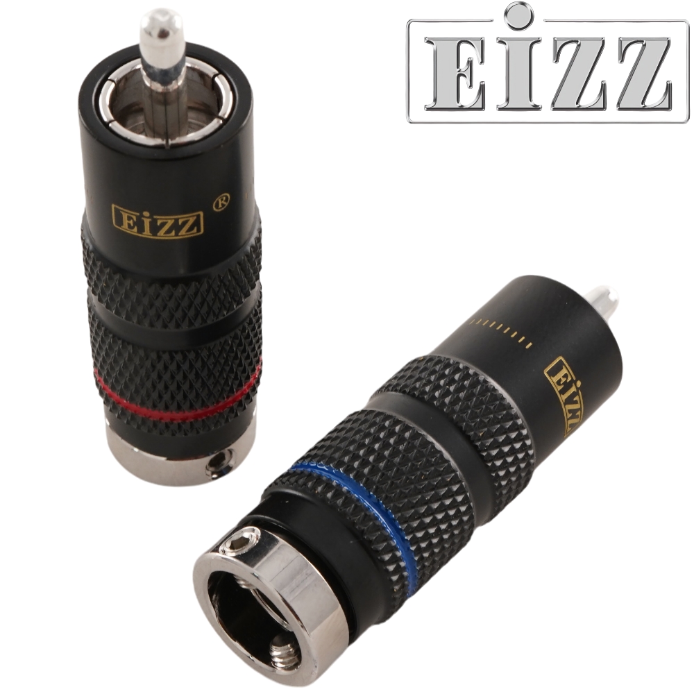 EIZZ EZ-201 RCA Connectors, Silver Plated, Black Shell | HIFICollective